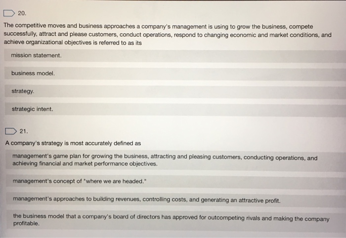 Solved The competitive moves and business approaches a | Chegg.com
