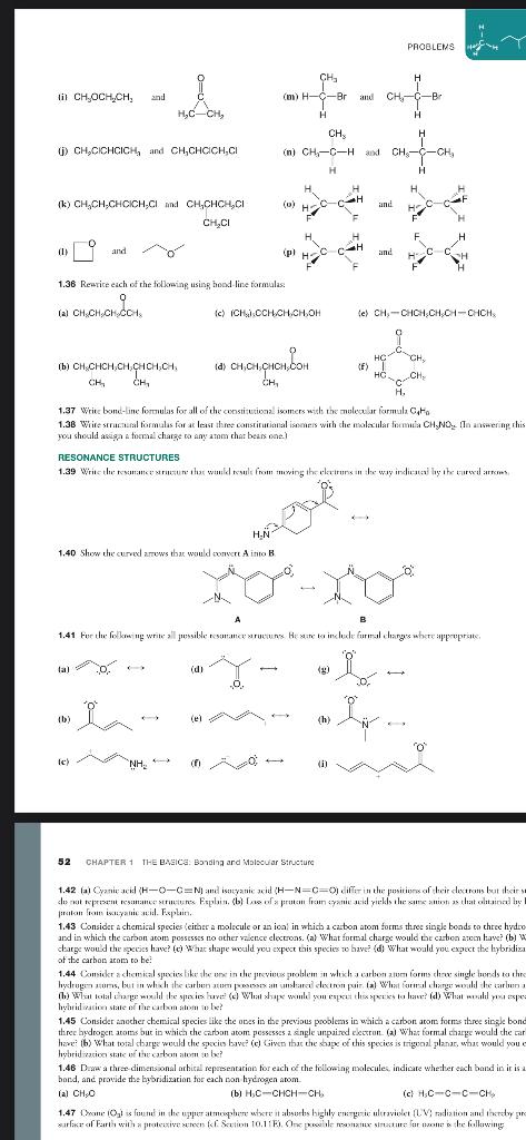 Solved PROBLEMS H CH (m) H-C-Br til CH OCH.CH and and CHC-B | Chegg.com