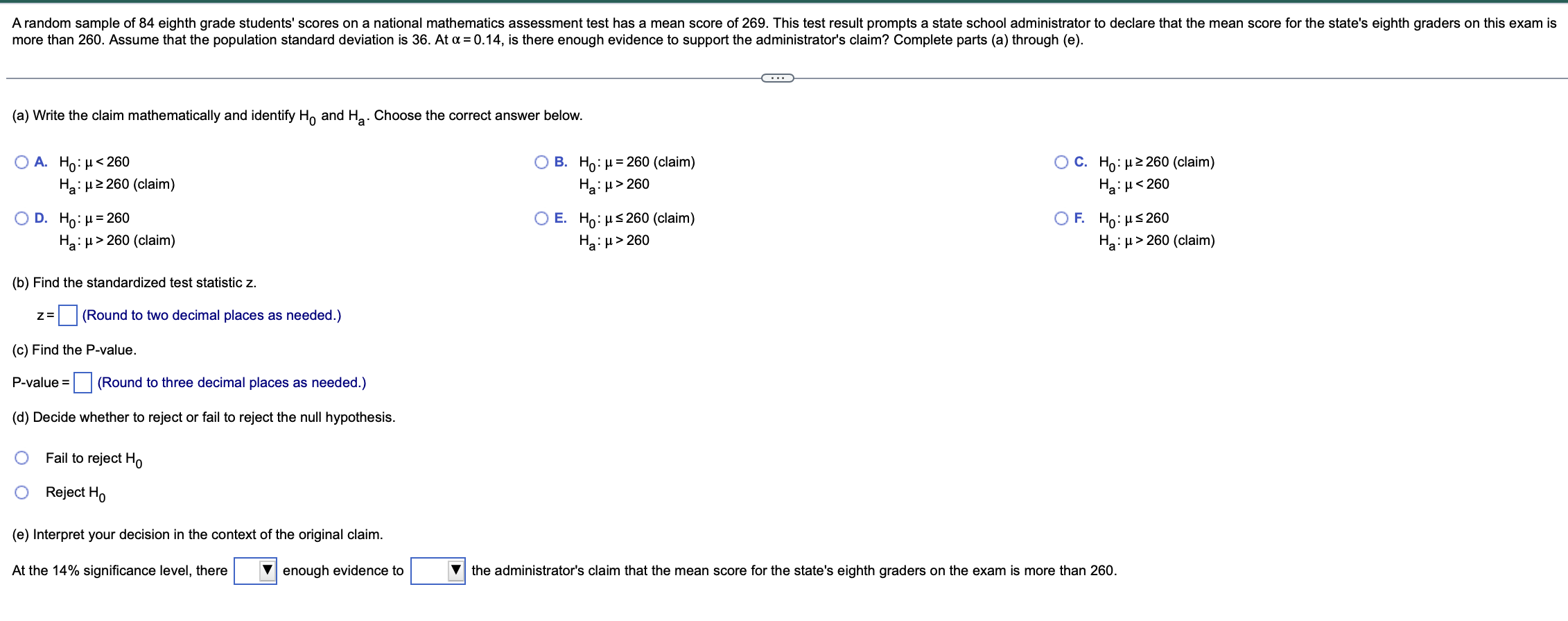 Solved (a) Write the claim mathematically and identify H0 | Chegg.com