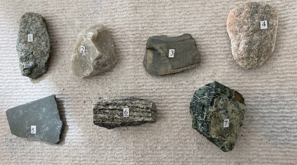 Solved 1. Please name the following seven rocks baed upon | Chegg.com
