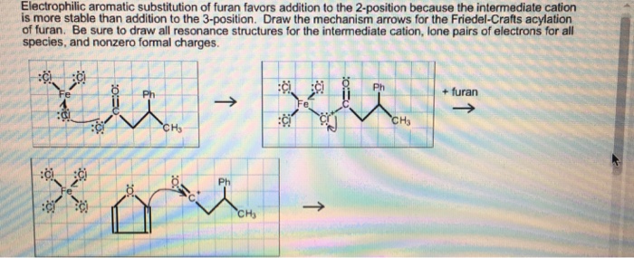 Solved Electrophilic aromatic substitution of furan favors | Chegg.com