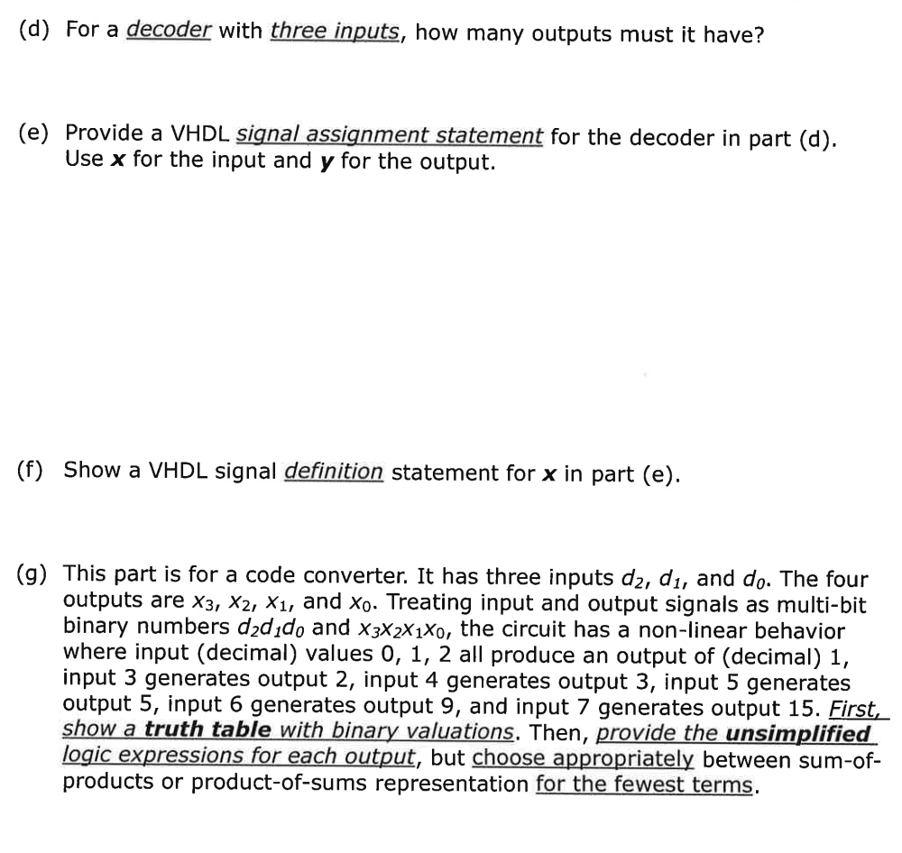 Question 5 Combinational Circuit Building Blocks 20 