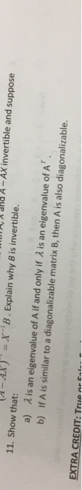 Solved Show that: Lambda is an eigenvalue of A if and only | Chegg.com