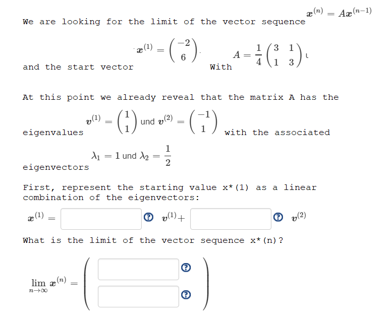 Solved e (n) We are looking for the limit of the vector | Chegg.com