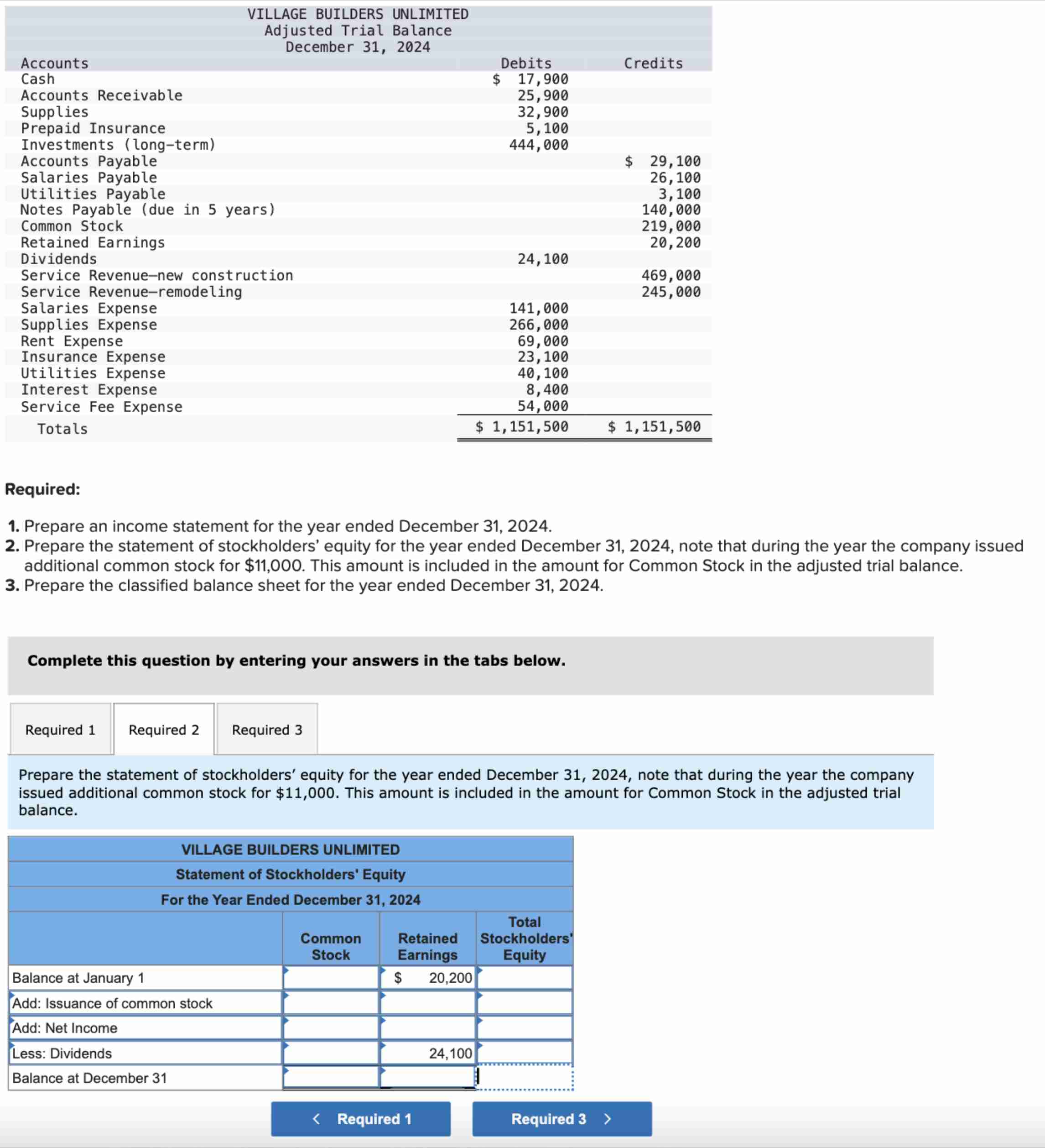 Solved Required Prepare An Income Statement For The Year Chegg