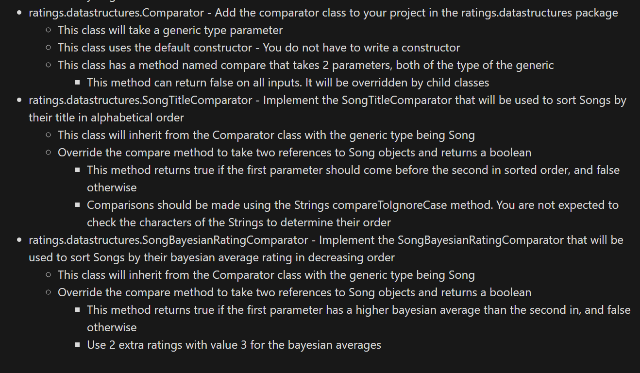 Solved - ratings.datastructures.Comparator - Add the | Chegg.com