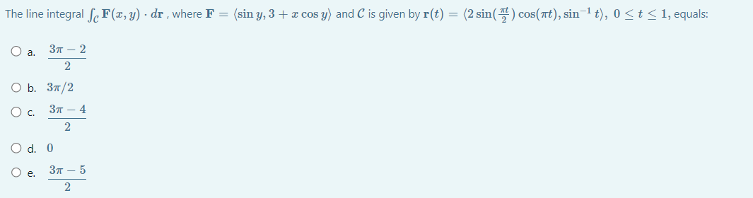 Solved The line integral ∫CF(x,y)⋅dr, where F= siny,3+xcosy | Chegg.com