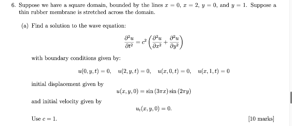 Solved 6. Suppose we have a square domain, bounded by the | Chegg.com