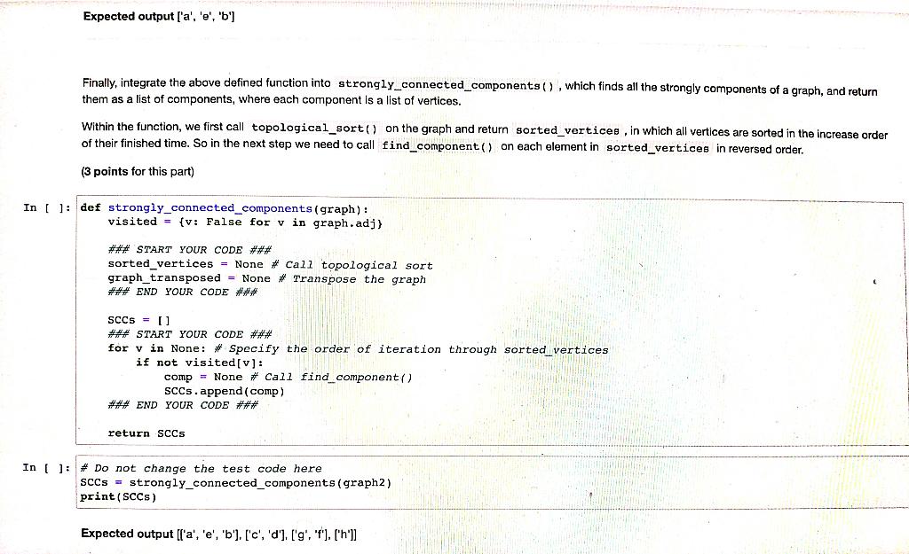 Solved Need to Implement Topological sort and Strongly | Chegg.com