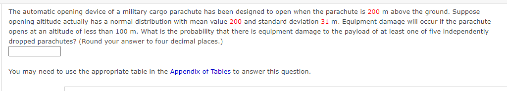 Solved The automatic opening device of a military cargo | Chegg.com