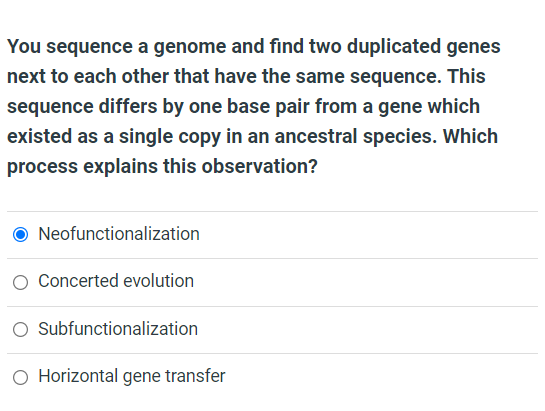 Solved You sequence a genome and find two duplicated genes | Chegg.com