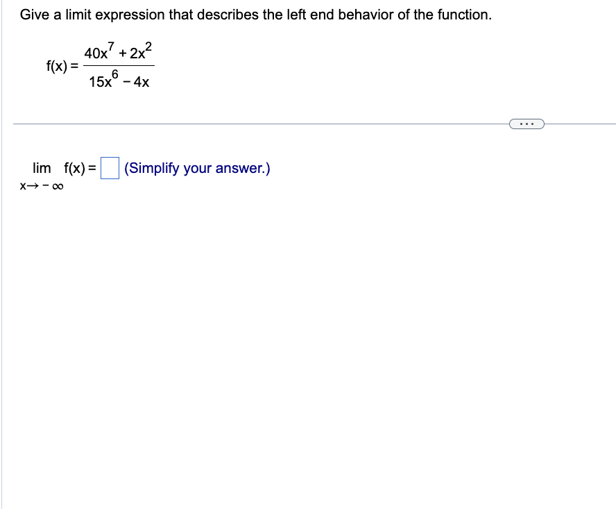 Solved Give a limit expression that describes the left end | Chegg.com