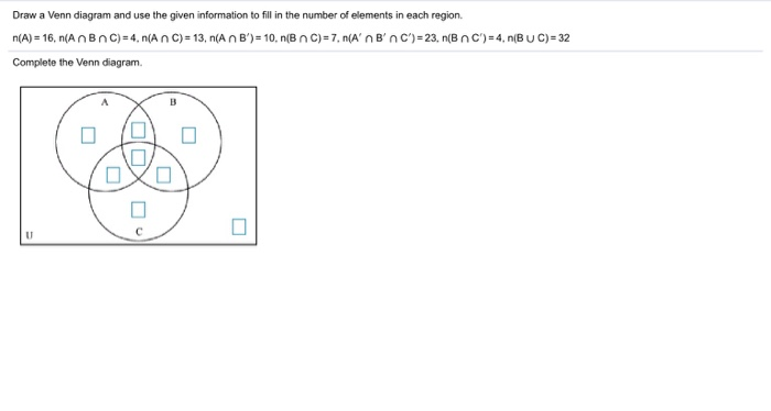 Solved Draw a Venn diagram and use the given information to | Chegg.com