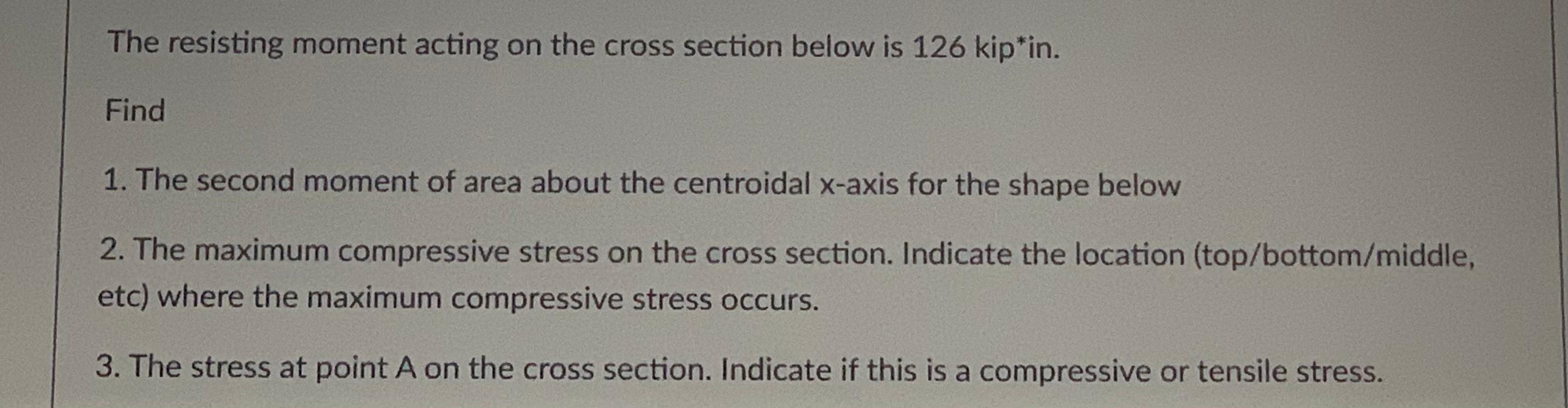 Solved The resisting moment acting on the cross section | Chegg.com