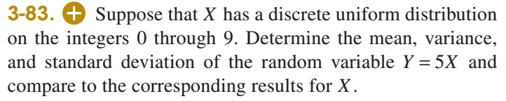 Solved 3-83.Suppose that X has a discrete uniform | Chegg.com