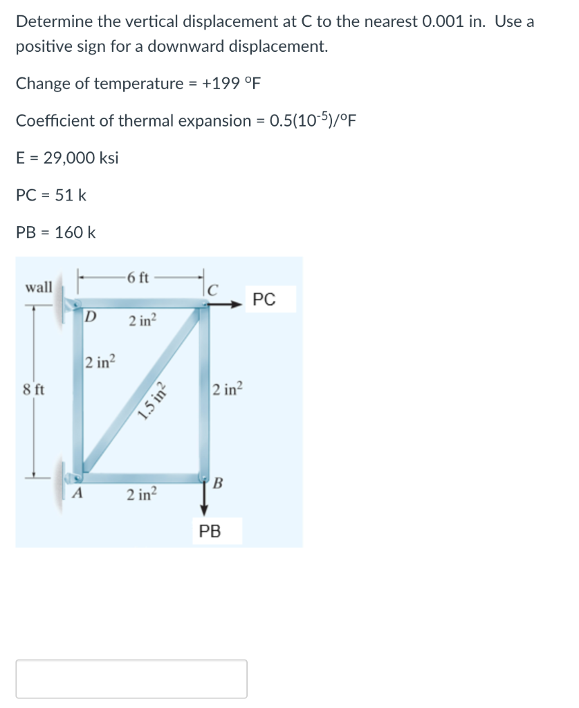 Solved Determine the vertical displacement at C to the | Chegg.com