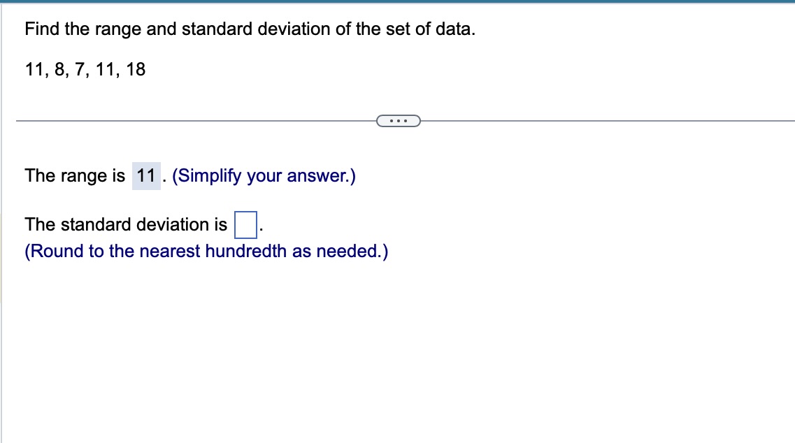 Solved Find the range and standard deviation of the set of | Chegg.com