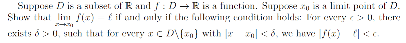 Solved Suppose D is a subset of R and f:D→R is a function. | Chegg.com