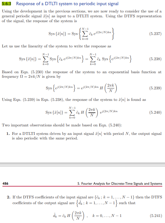 Solved 5.6.3 Response of a DTLTI system to periodic input | Chegg.com