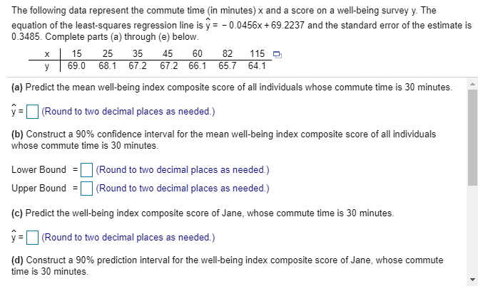 Solved The following data represent the commute time (in | Chegg.com
