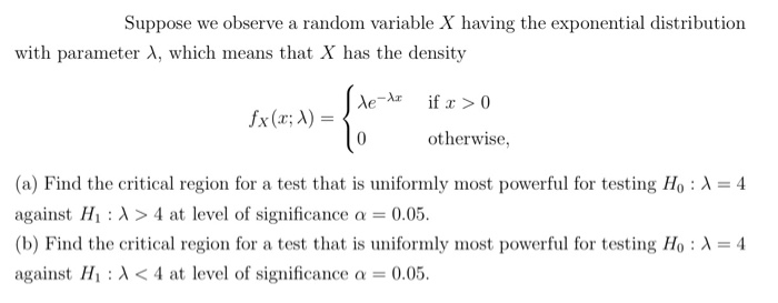 Solved Suppose we observe a random variable X having the | Chegg.com