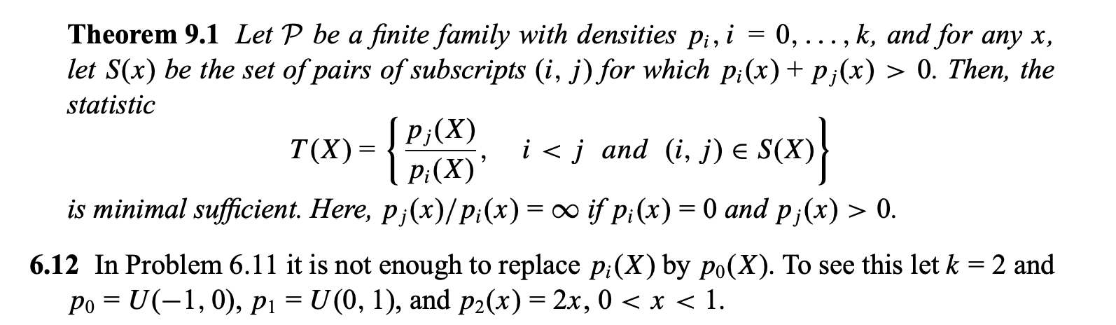 P;(X) Theorem 9.1 Let P be a finite family with | Chegg.com