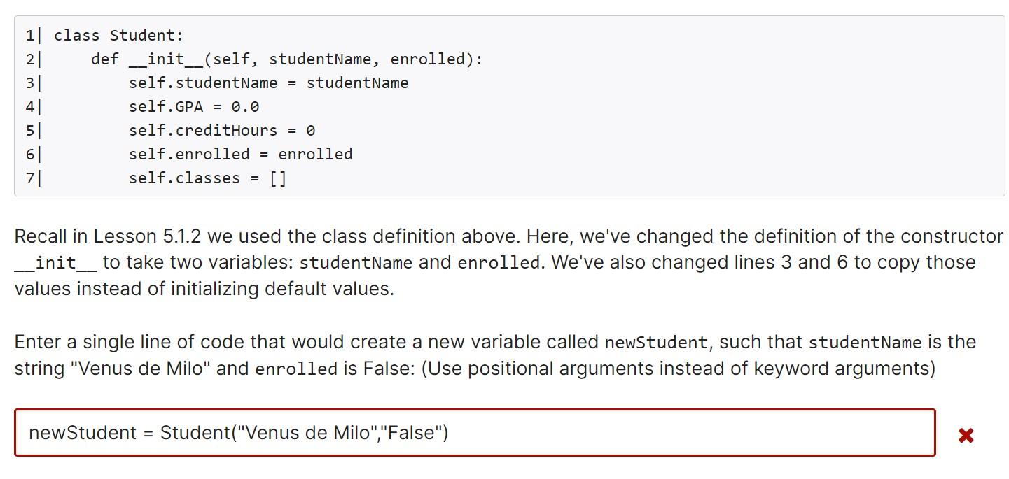 Solved 1| class Student: 2 def __init__(self, studentName, | Chegg.com