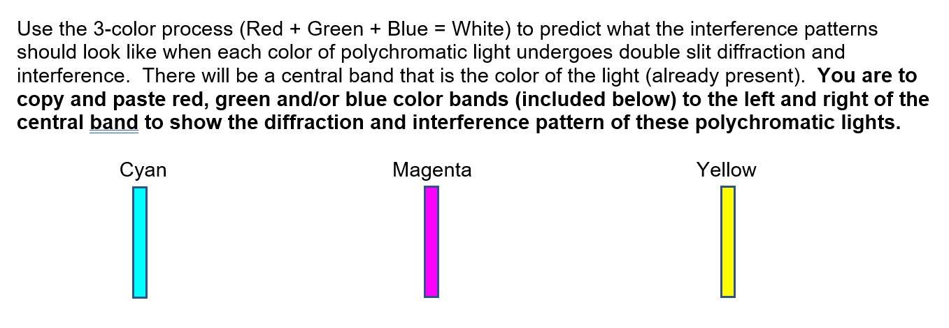 Use the 3-color process (Red + Green + Blue = White) | Chegg.com