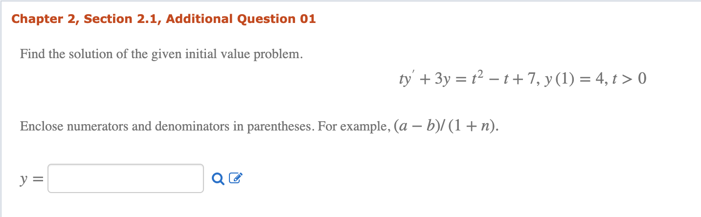 Solved Chapter 2, Section 2.1, Additional Question 01 Find | Chegg.com