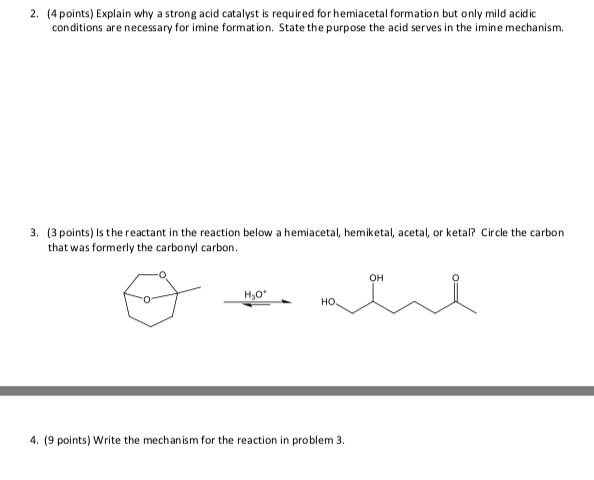 Solved 2. (4 points) Explain why a strong acid catalyst is | Chegg.com