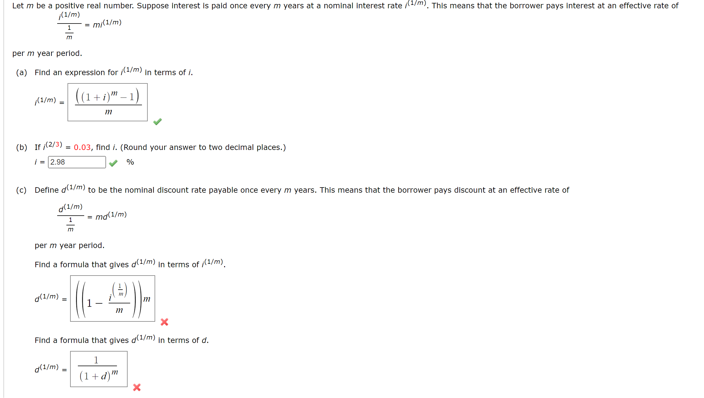 Solved Let m be a positive real number. Suppose interest is | Chegg.com