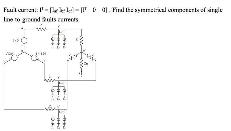 Solved Fault current: If = [laf Ibf Icf] = [If 0 0]. Find | Chegg.com