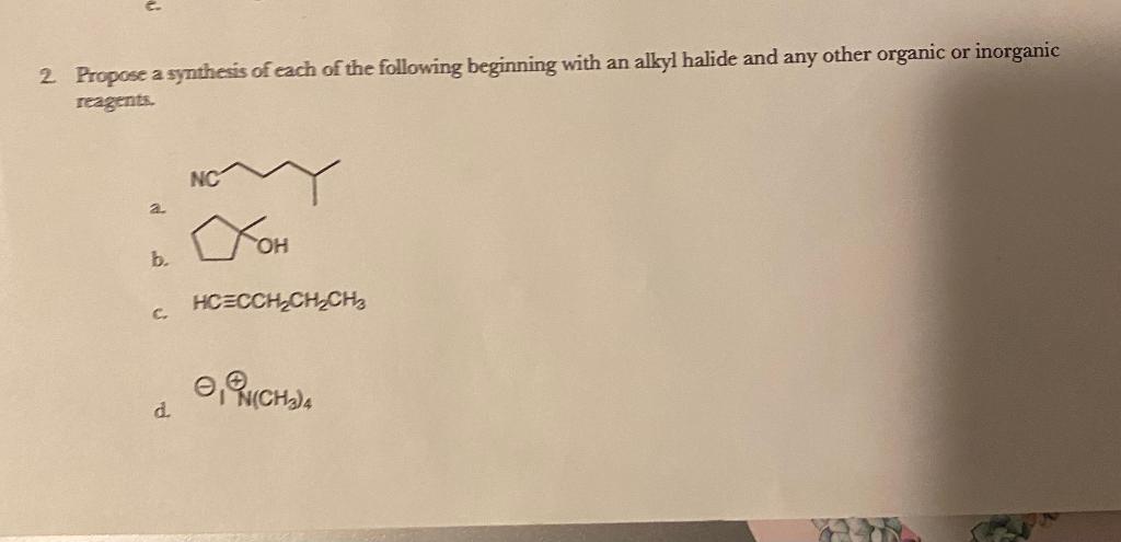 Solved 2 Propose a synthesis of each of the following | Chegg.com