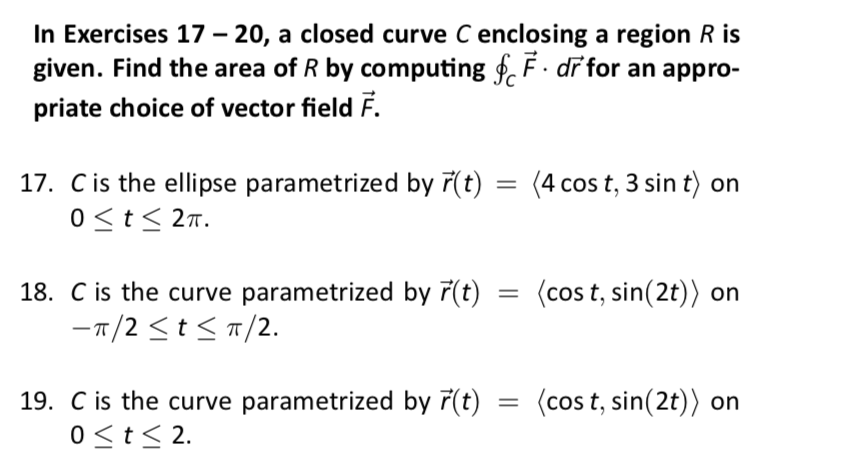 Solved In Exercises 17 – 20, a closed curve C enclosing a | Chegg.com