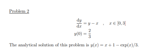 Solved Exercise Numerical solution of ODE: Euler's method | Chegg.com