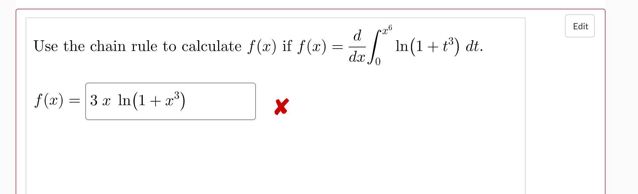 Solved Edit Use the chain rule to calculate f(a) if f(x) = m | Chegg.com