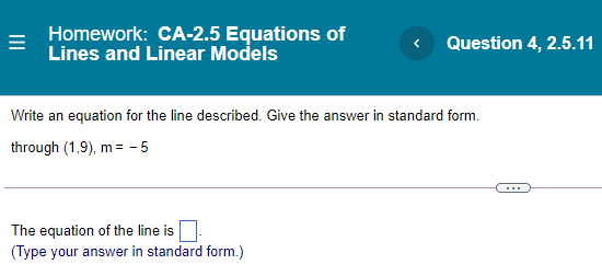 Solved TIL Homework: CA-2.5 Equations of Lines and Linear | Chegg.com