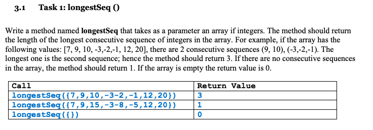 Solved Java code, no system.out.println needed and no | Chegg.com