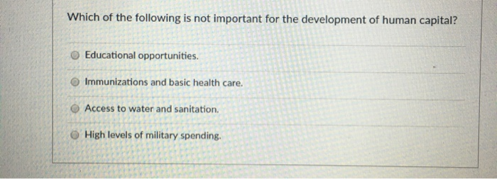 Solved Which of the following is not important for the | Chegg.com