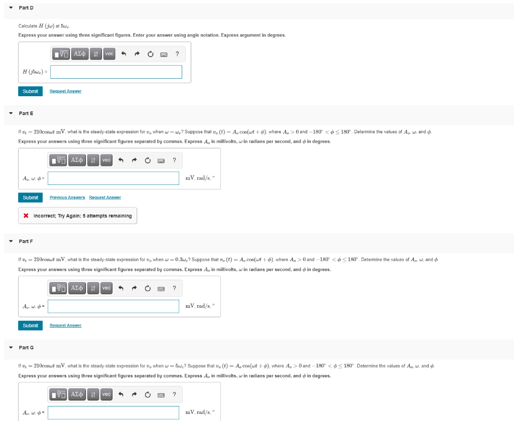 Solved - Part A Corside In RC-os filler swine 1 Find the | Chegg.com