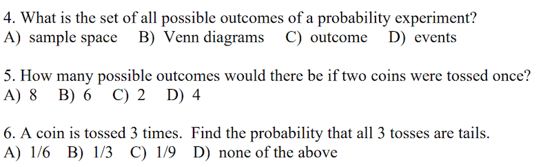 Solved 4. What is the set of all possible outcomes of a | Chegg.com