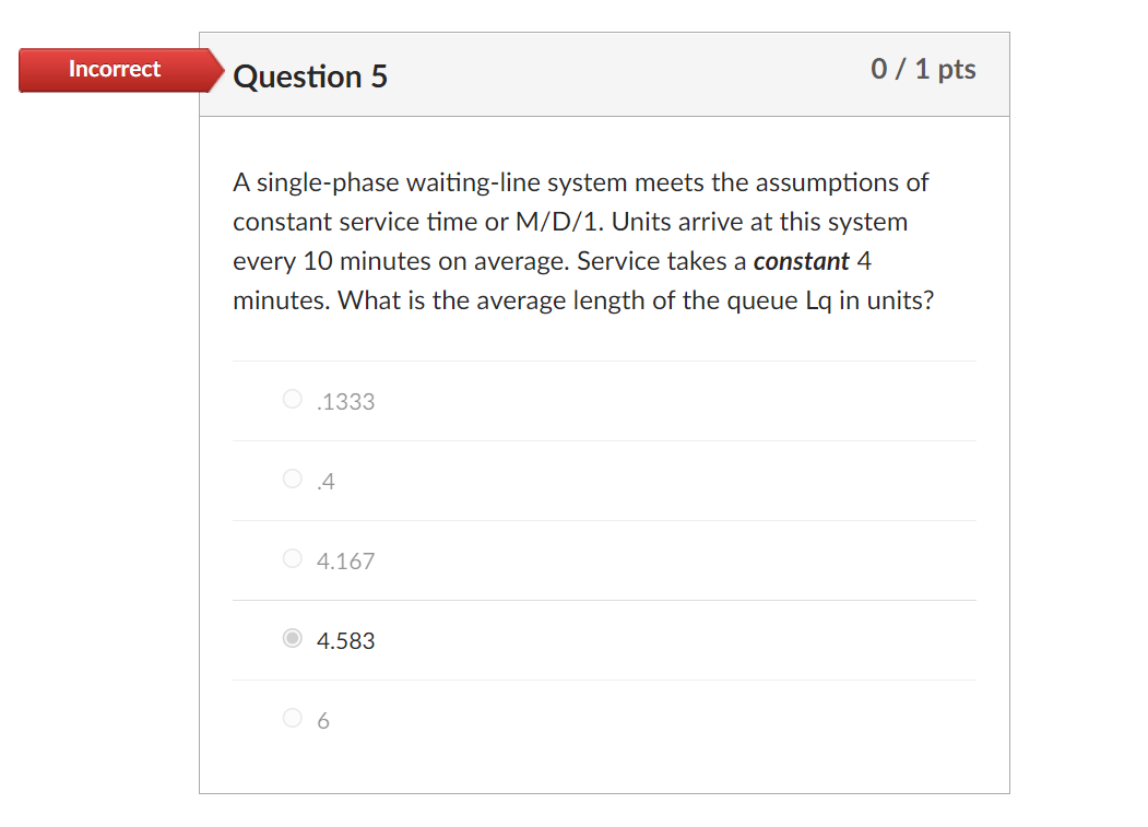 Solved A single-phase waiting-line system meets the | Chegg.com