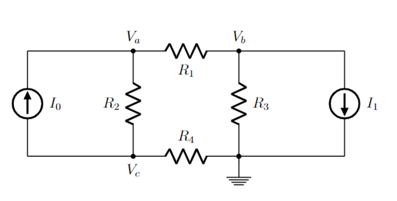 Solved Given I0, I1, R1, R2, R3, R4 Write equation to find | Chegg.com