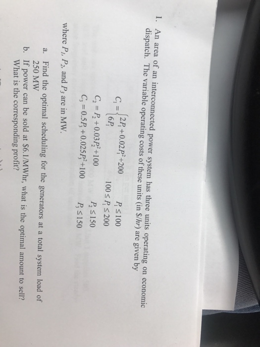 Solved 1. An area of an interconnected power system has | Chegg.com