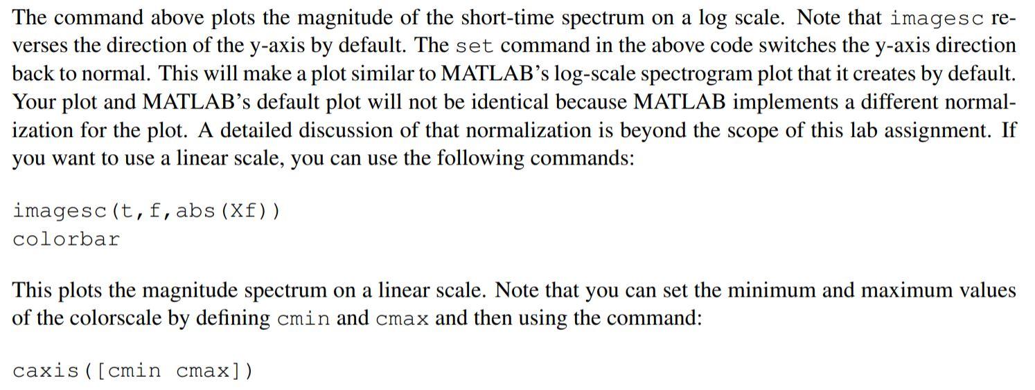 Solved Please solve this Question: Q. Compute a spectrogram | Chegg.com