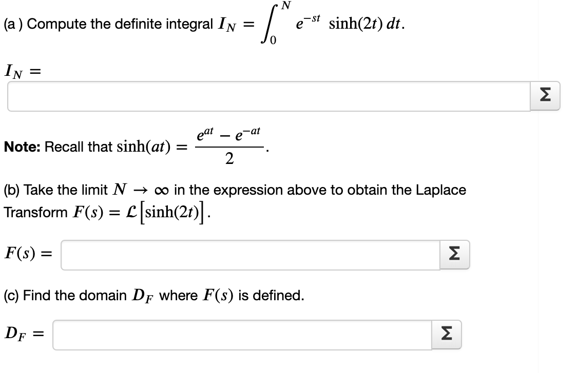 Solved N (a) Compute the definite integral In = / e-st | Chegg.com