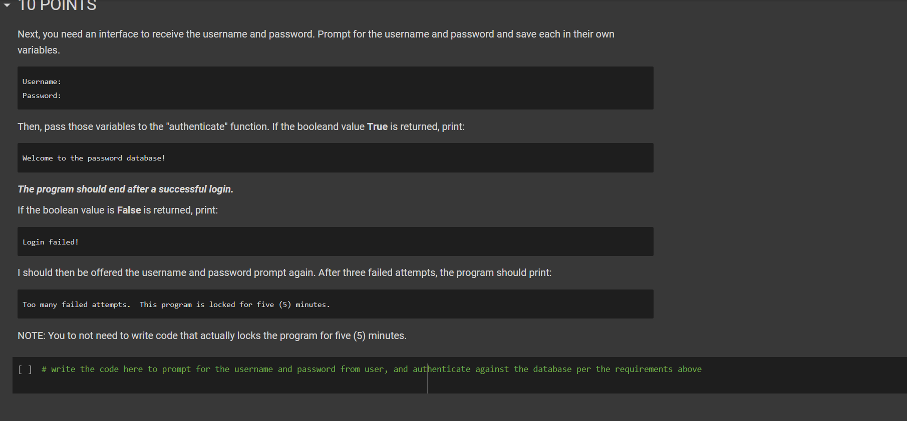 Solved # Filling the Password. db with User information | Chegg.com