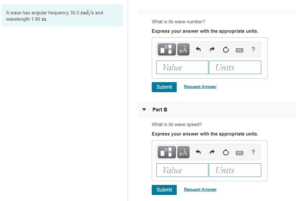Solved A wave has angular frequency 30.0 rad/s and | Chegg.com