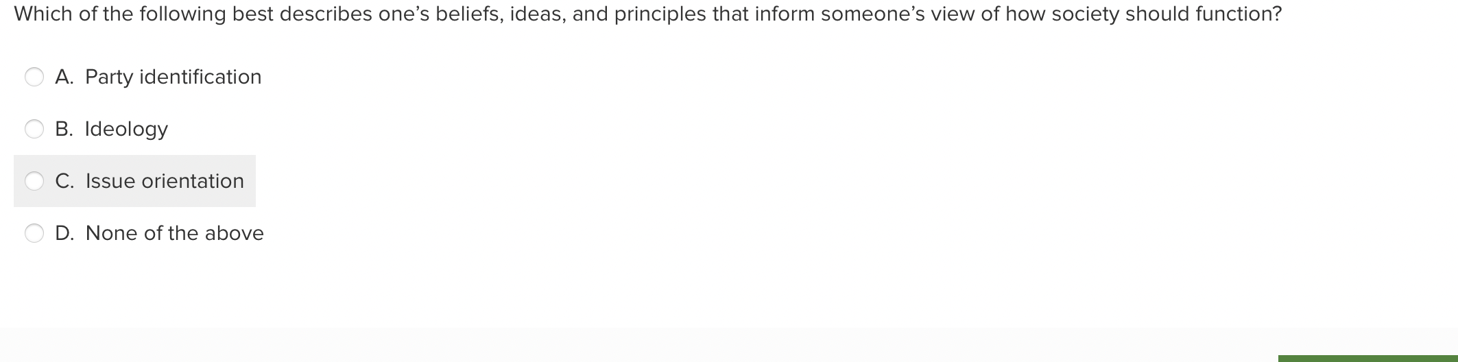 Solved Which of the following best describes one's beliefs, | Chegg.com
