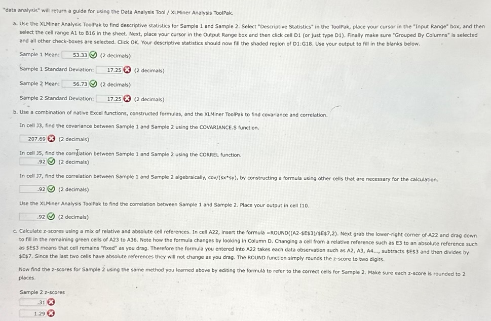Solved PLEASE HELPPlease answer sample 1 standard deviation, | Chegg.com